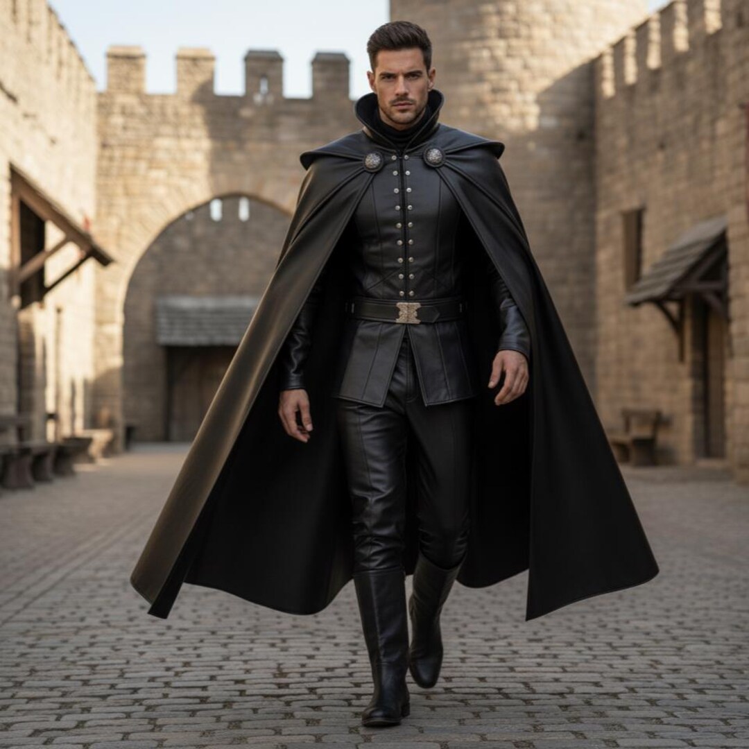 Custom Men’s Gothic Lord Costume With Cloak | Medieval Fantasy Outfit ...