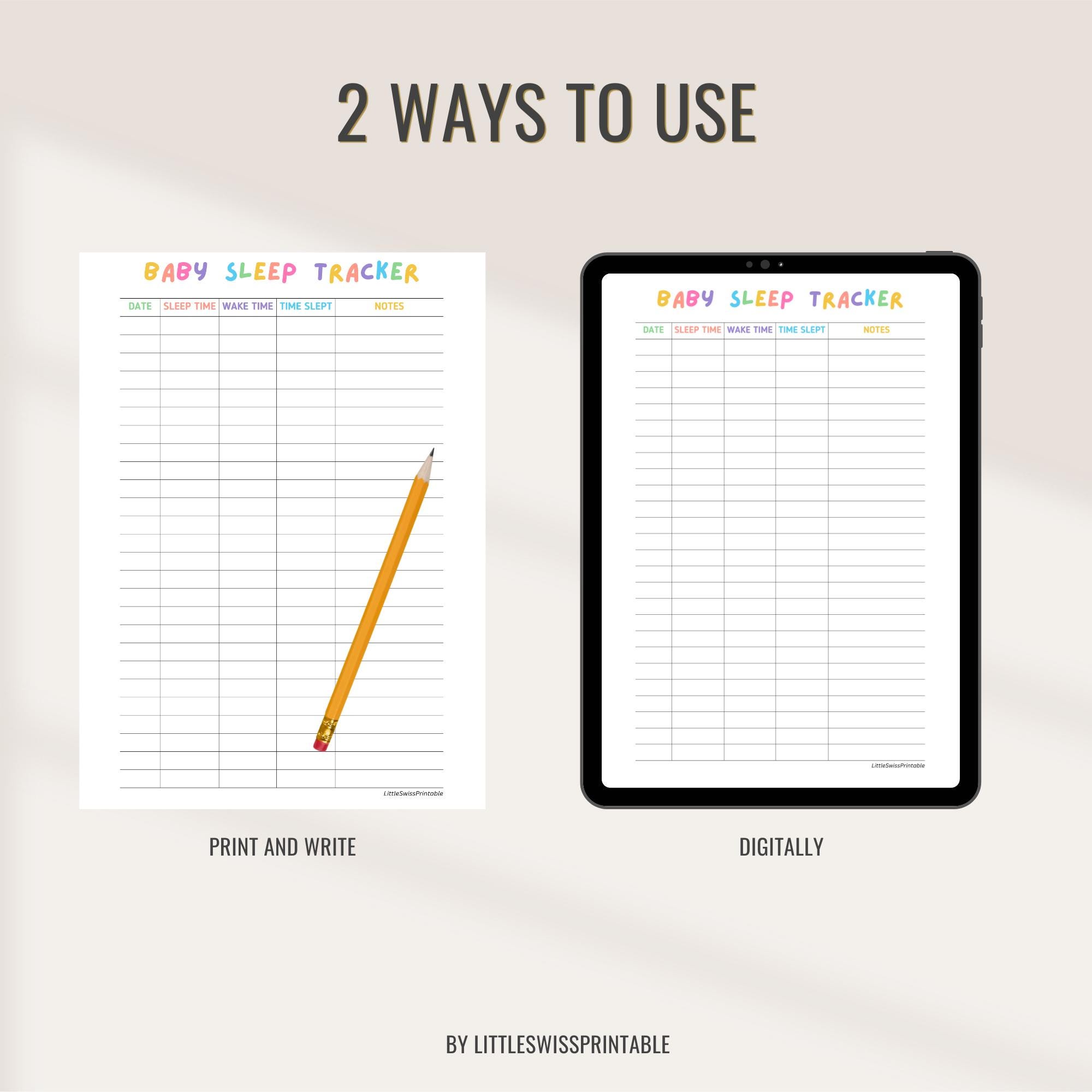 Printable Baby Sleep Tracker, Instant Download Pdf, Newborn Sleep Log ...