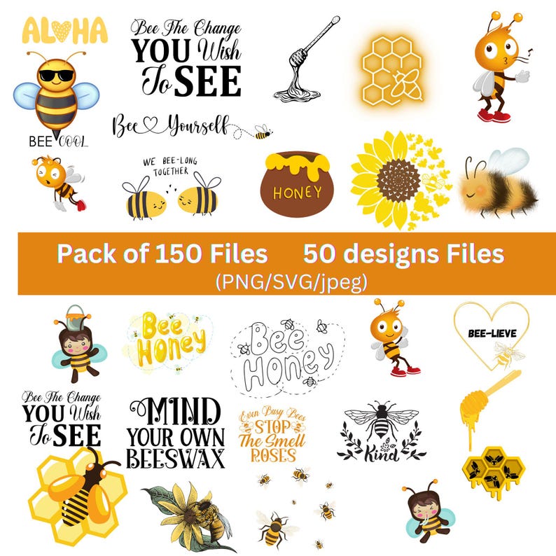 Bee Svg, Bee Png Bundle, Bee Cut Files, Honeycomb Svg, Svg Files for ...