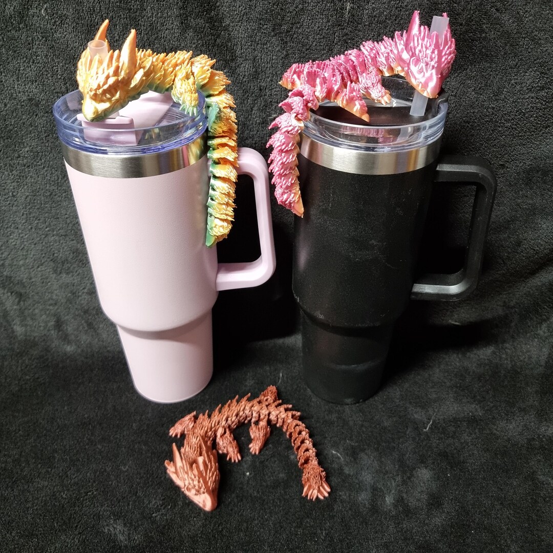 Baby Dragon Articulated Straw Topper Decoration - Etsy