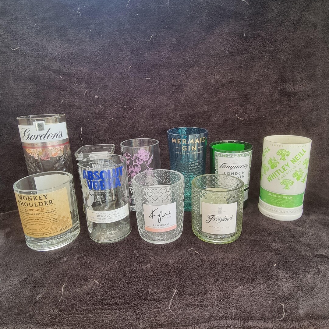 Handmade Upcycled Glass Gift Box Set From Your Favourite Drink Bottle ...