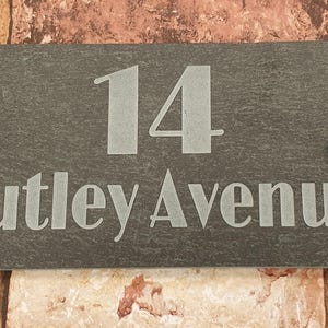 Slate House Sign 20cm X 10cm Plaque Personalised Deep Engraved & Fixing ...