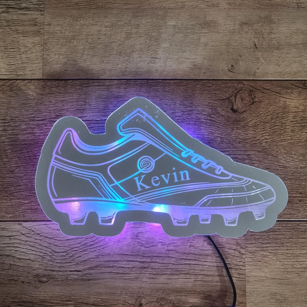 Football Boot Rainbow LED Light up Mirror or Freestanding Bed Lamp ...