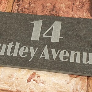 Slate House Sign 20cm X 10cm Plaque Personalised Deep Engraved & Fixing ...