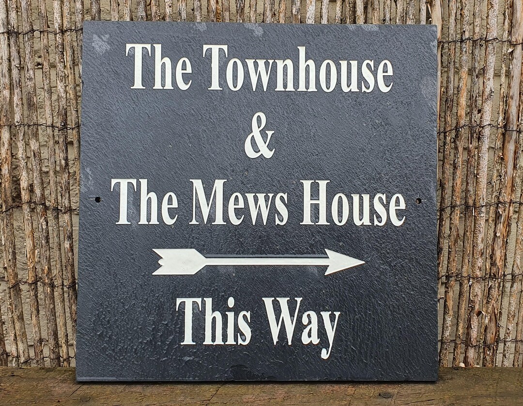 Slate House Sign 30cm X 30cm Large Plaque Deep Engraved Painted ...