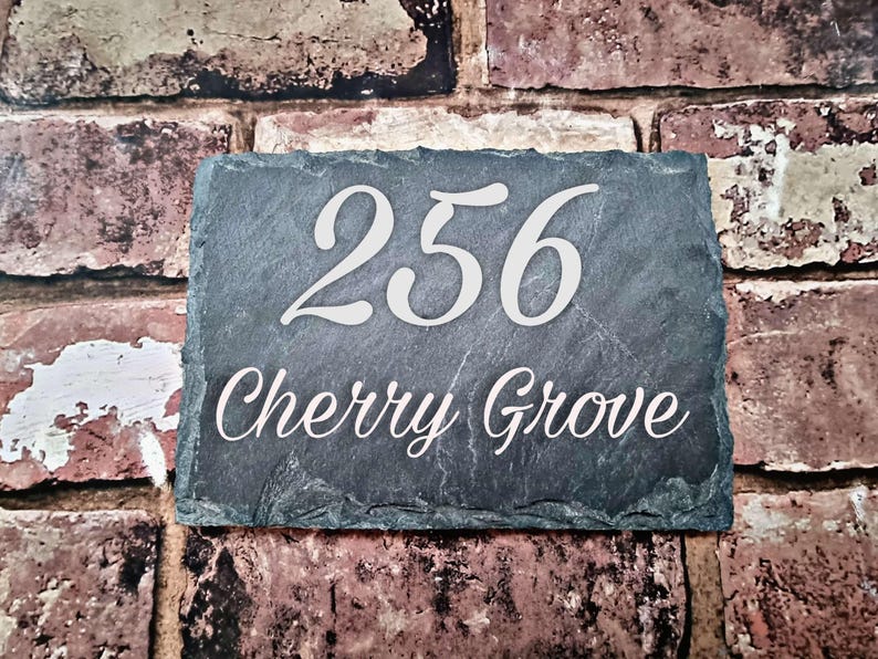Slate House Sign 17cm X 12cm Floating Hidden Fixings Deep Engraved - Etsy