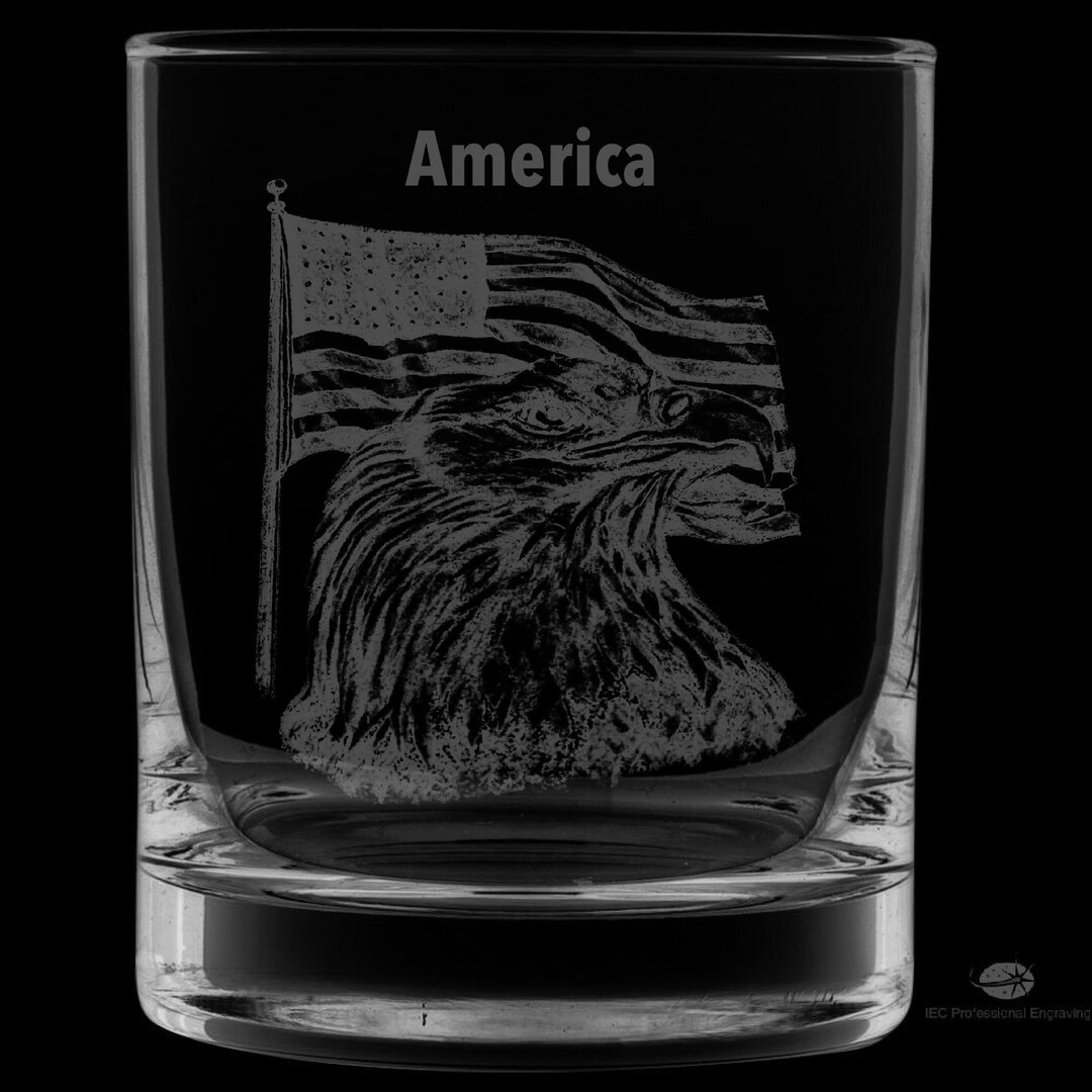 America 12 Ounce Rocks Glass-image Drawn by Local Artist KW - Etsy