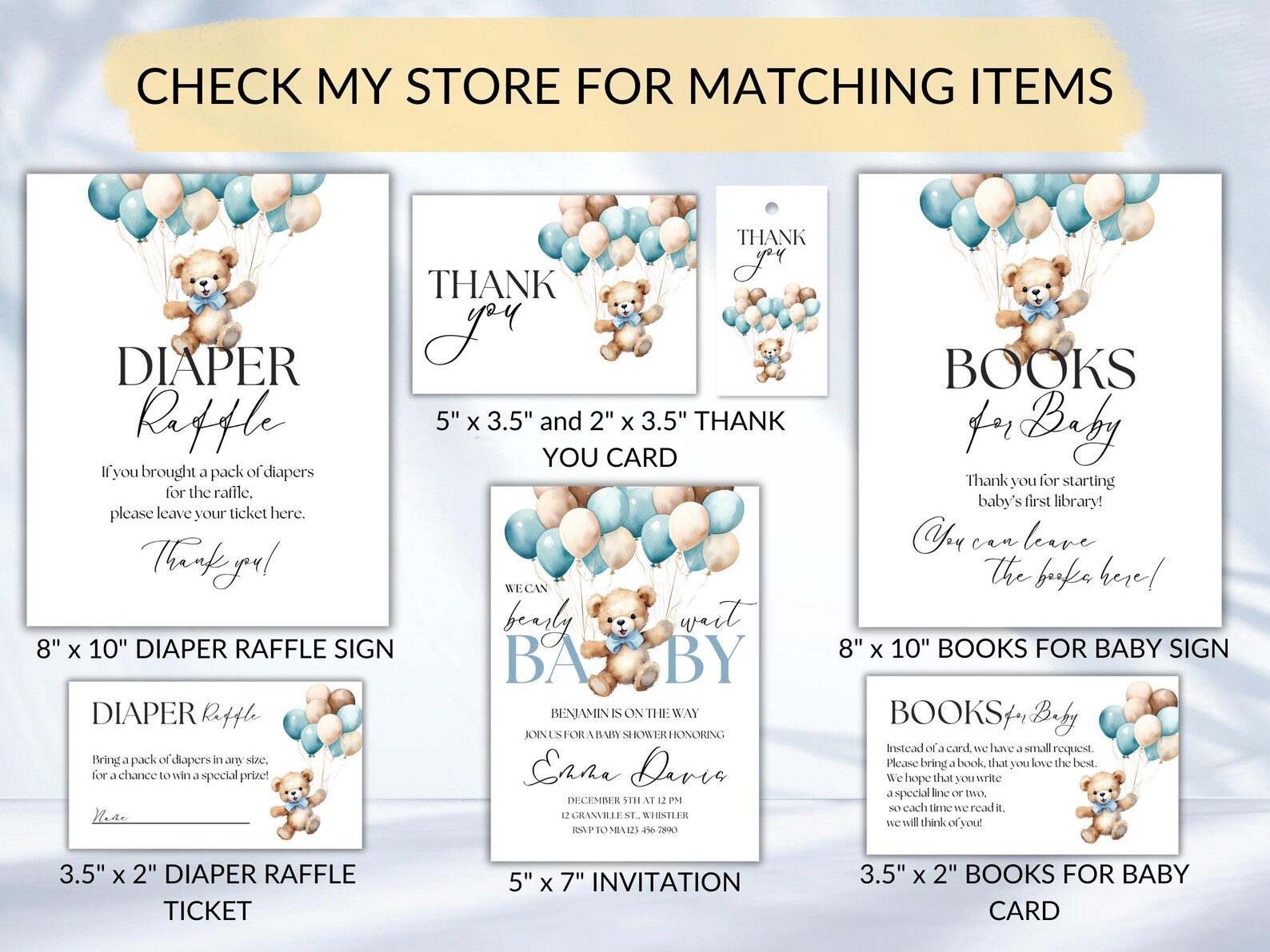 EDITABLE Teddy Bear Baby Shower Welcome Sign, Blue Bear Baby Shower ...