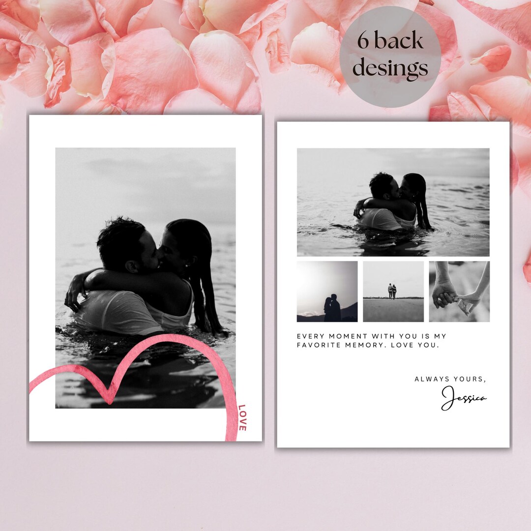 Custom Couples Photo Card, Minimalist Anniversary Gift (digital ...