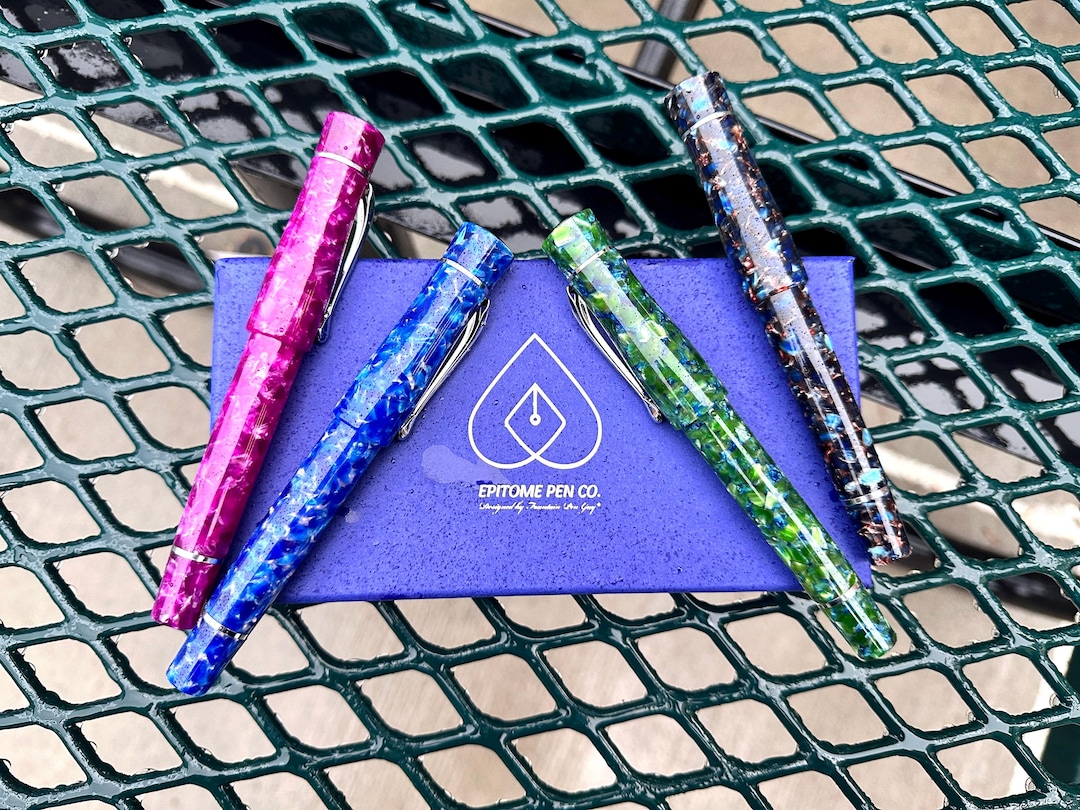 Epitome Pacific Fountain Pen – Iced Crushed Acrylic, Jowo Nib - Etsy