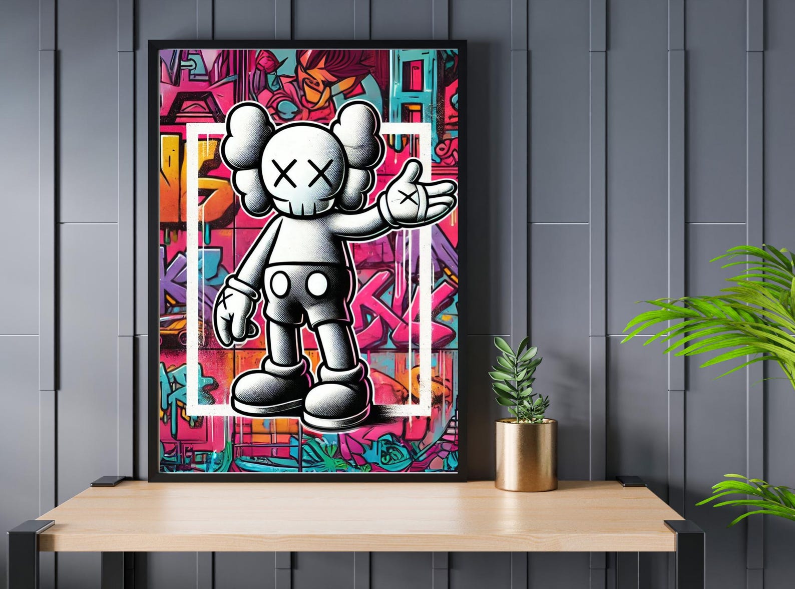 Kaws Graffiti Poster, Set of 3, Kaws Wall Art Colorful, Hypebeast Decor ...