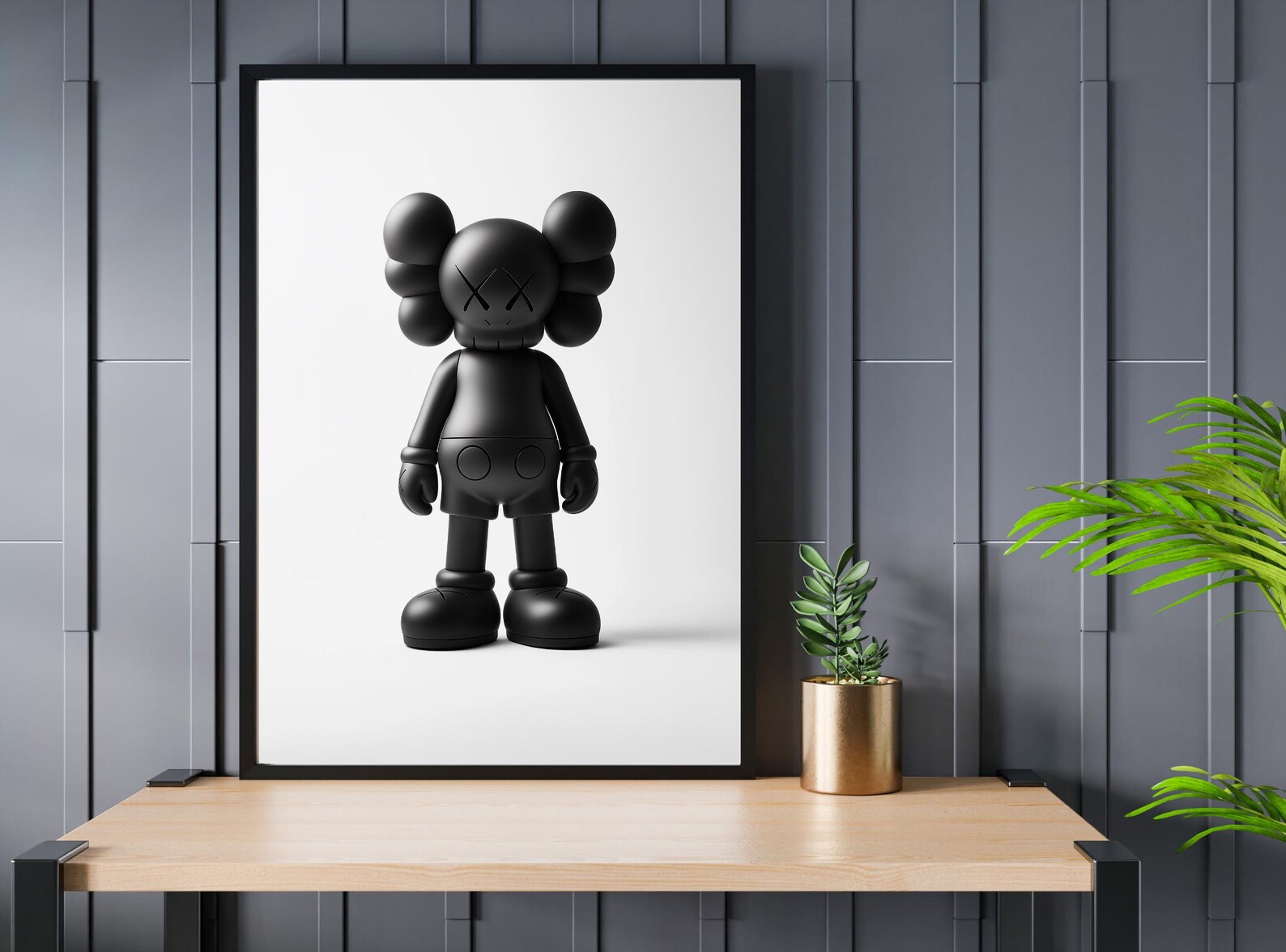 Black and White Kaws Poster, Set of 3, Minimalist Kaws Wall Art ...