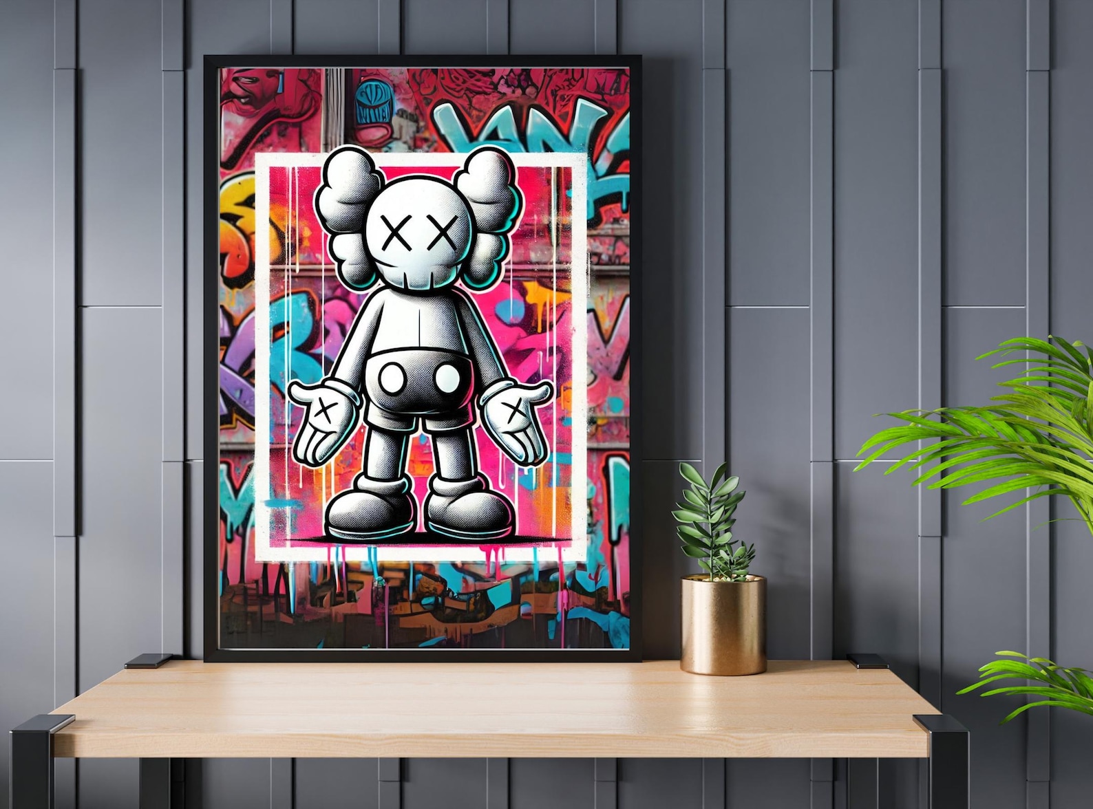 Kaws Graffiti Poster, Set of 3, Kaws Wall Art Colorful, Hypebeast Decor ...