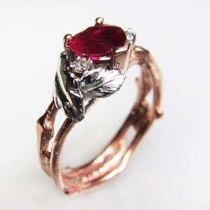 Heart Ruby Eco-ring - in Recycled 14K Rose & White Gold - Etsy