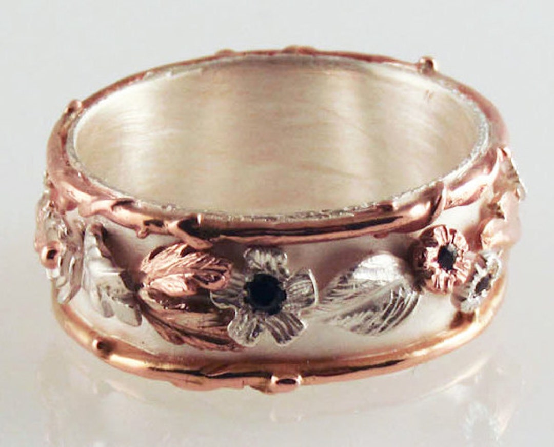 Blue Rose Wedding Band - Etsy