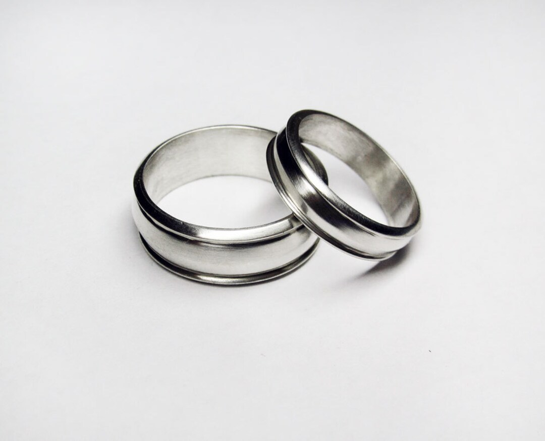 The Definitive Silver Wedding Band Set - Etsy