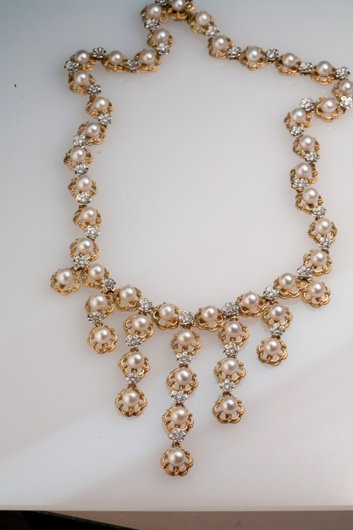 Pearl & Diamond Princess Necklace - Etsy