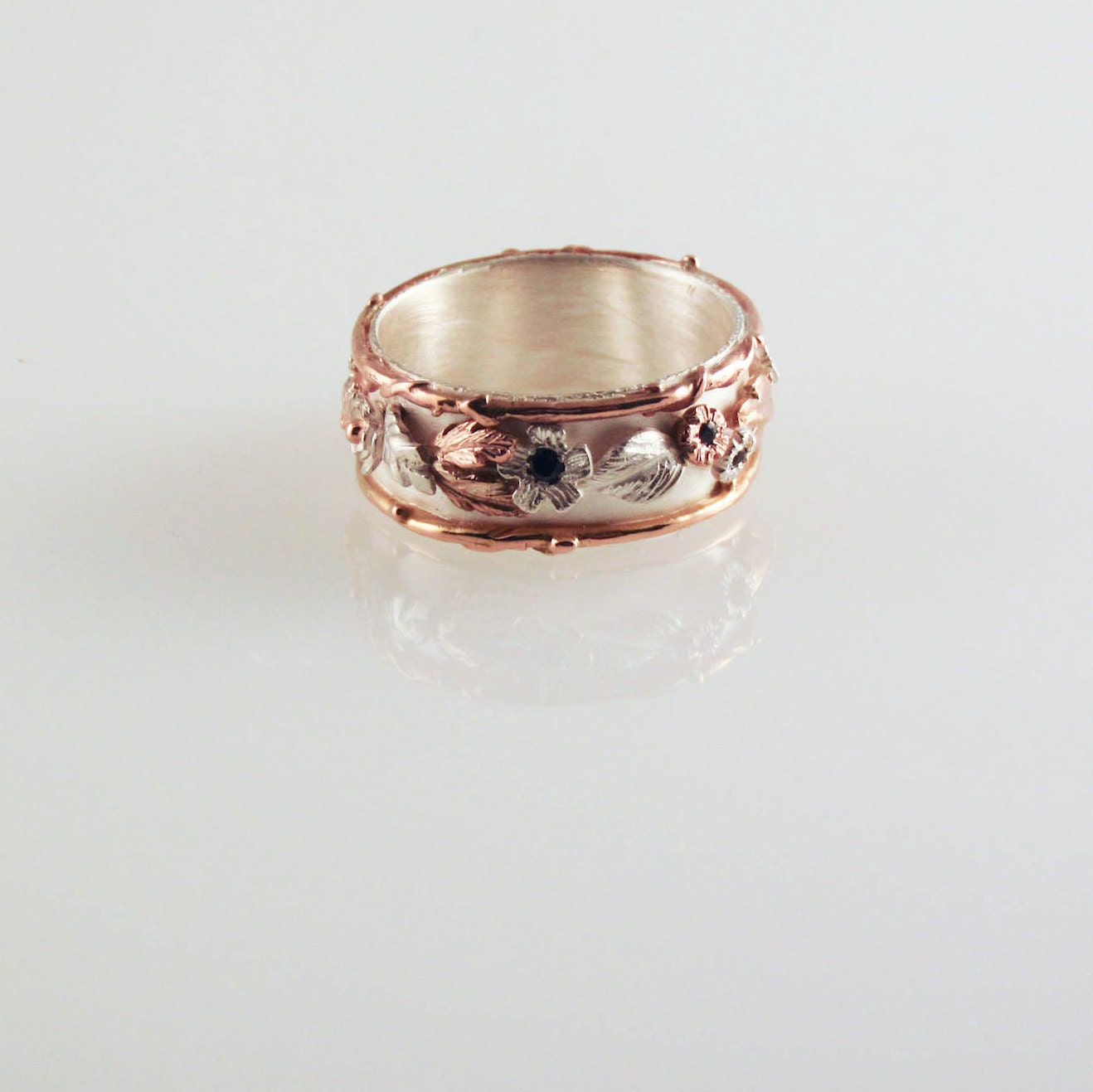 Blue Rose Wedding Band - Etsy