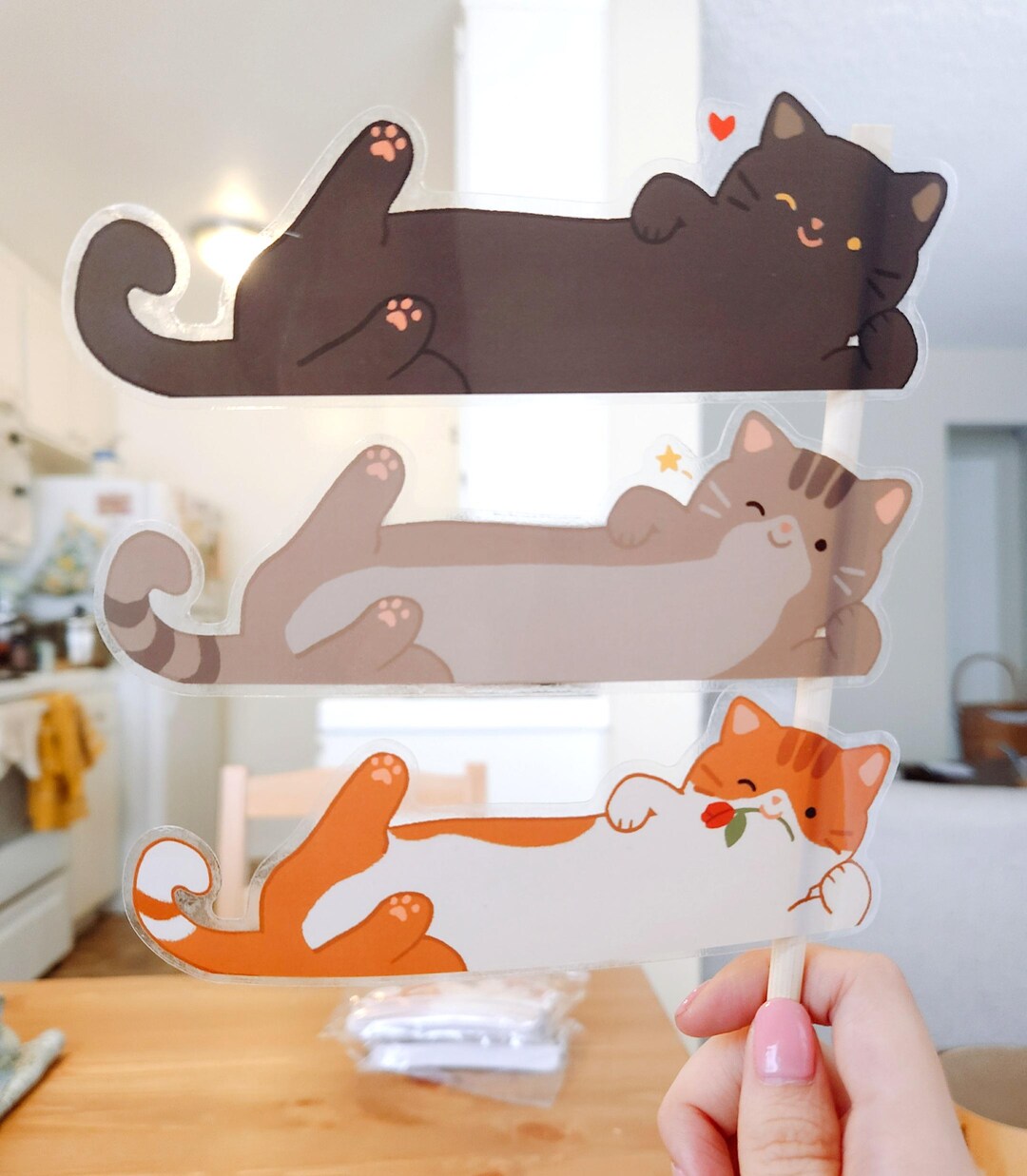 Flirty Cats Peeker Stickers - Etsy