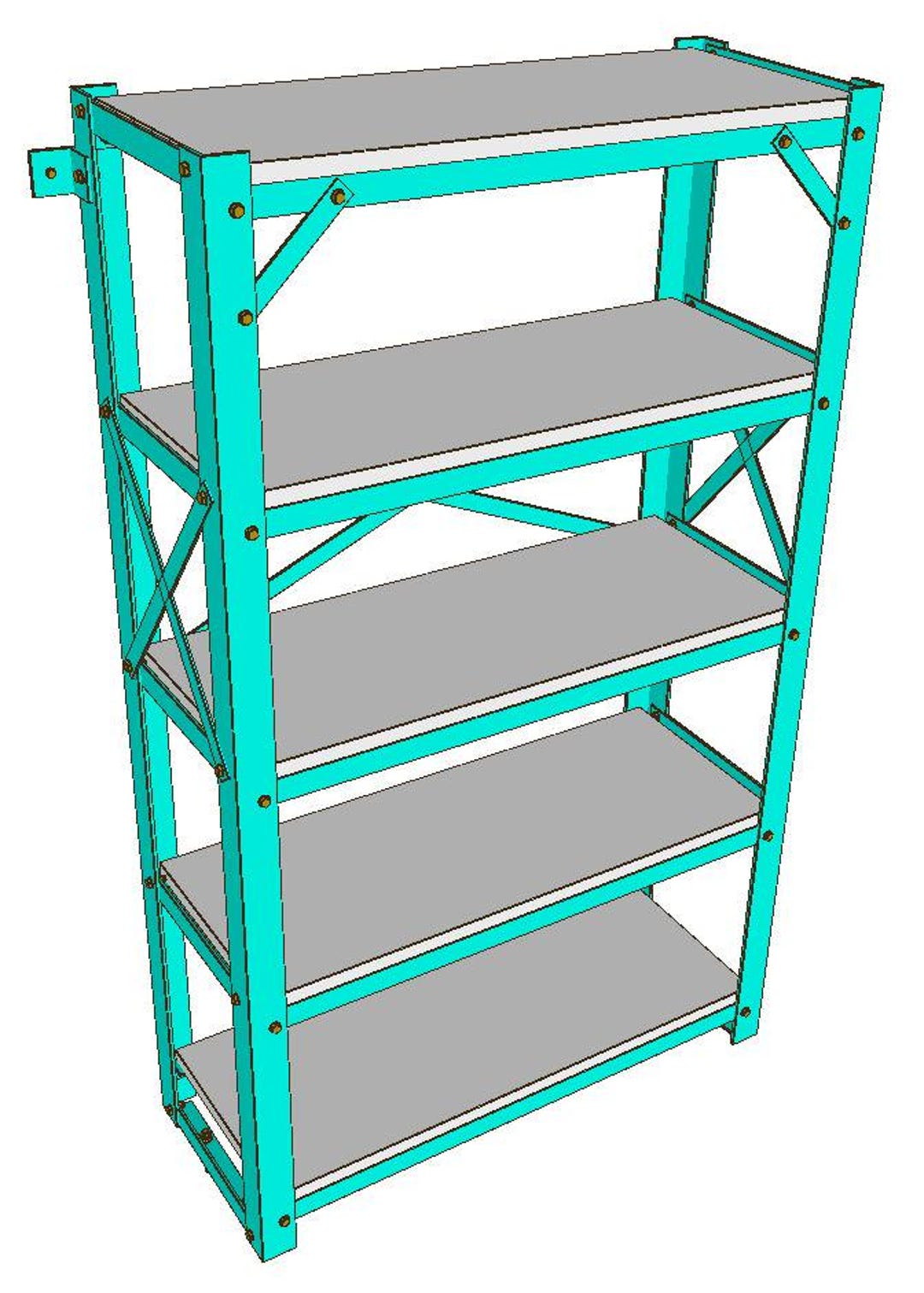 Drawings and Parts Lists for Steel Shelving, 300 Kg per Shelf, Shelf ...