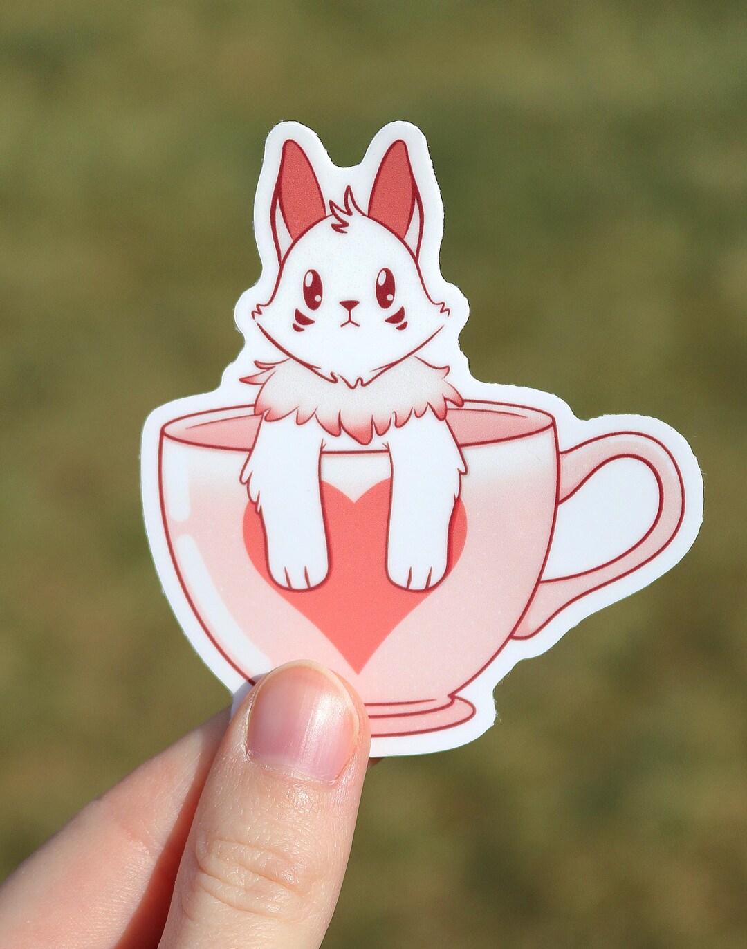 3" Vinyl Matte Tea Pup Valentine's Day Cute Sticker - Etsy