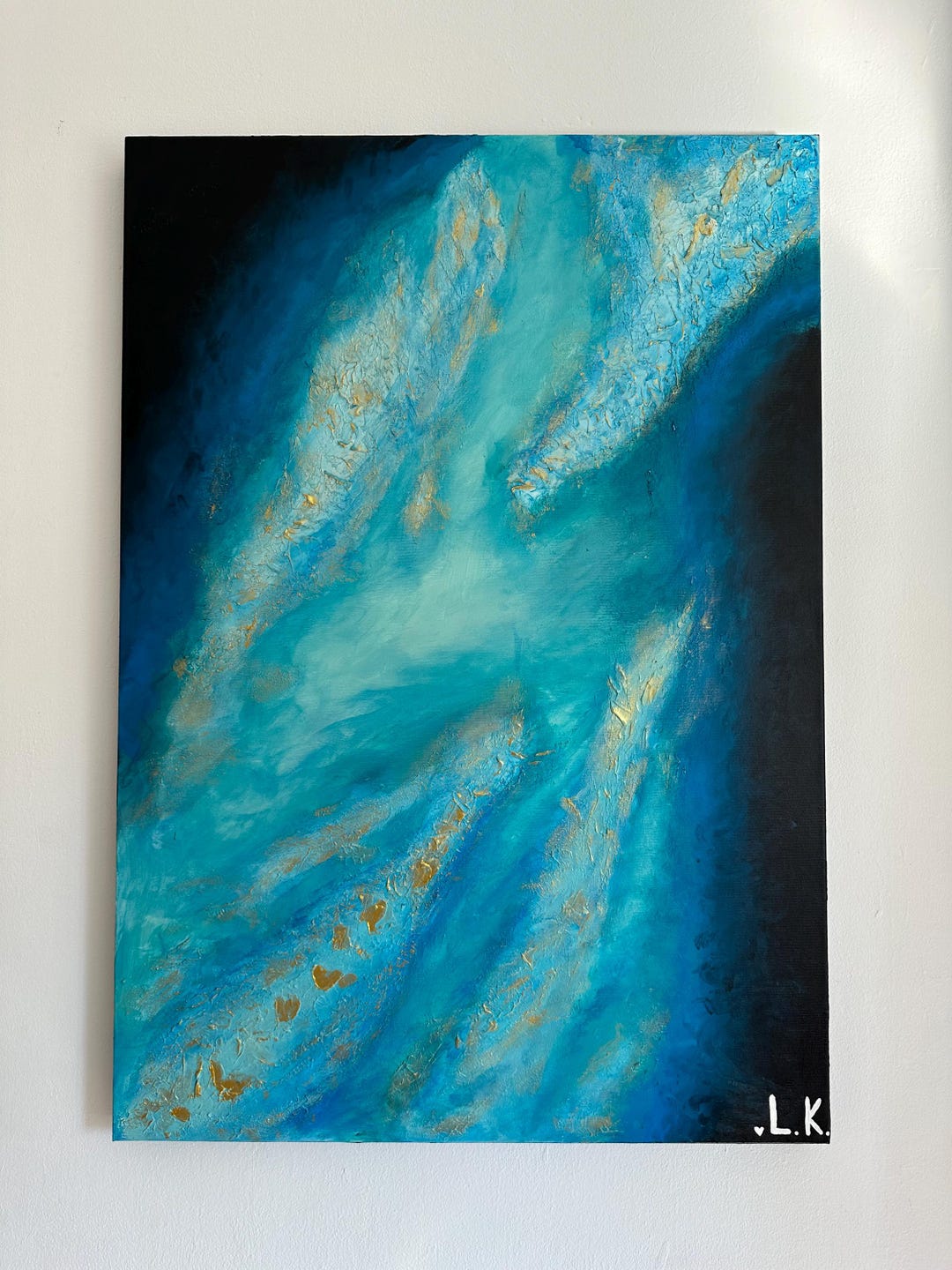 Original Acrylic Painting, Abstraction Wall Decor , Colors of the Sea ...