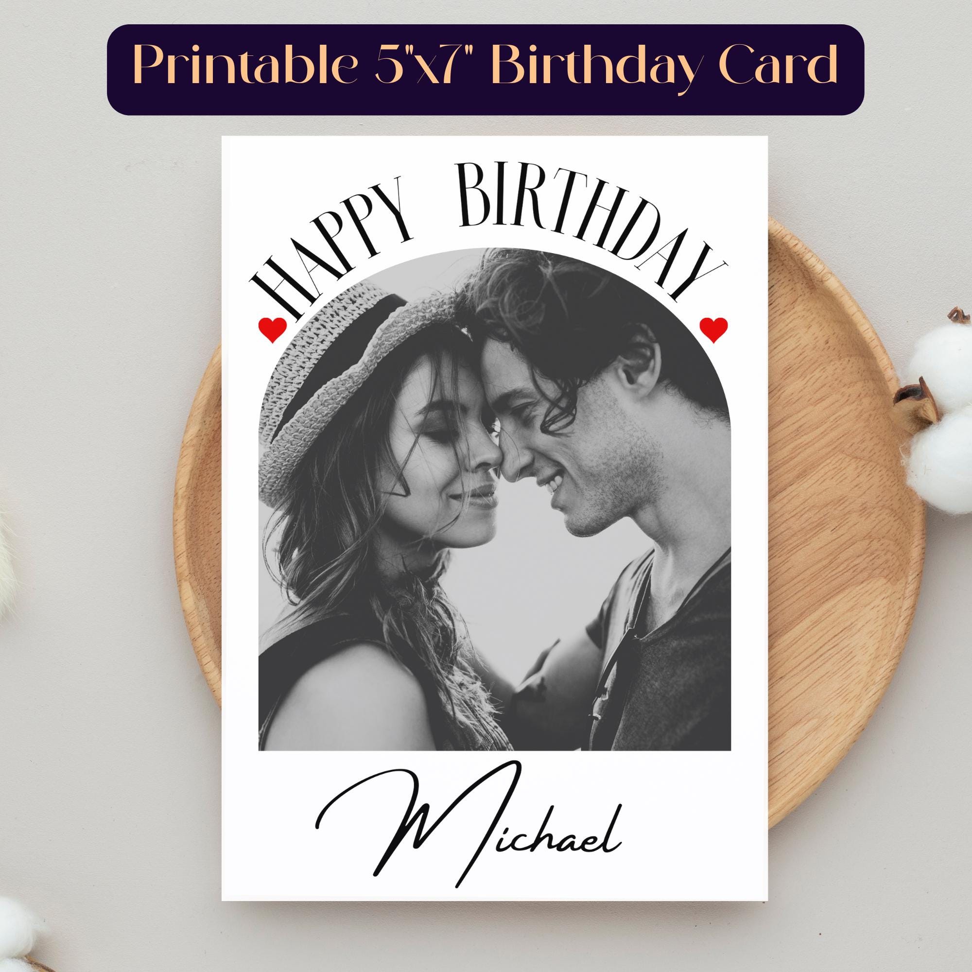 Editable Template Birthday Card With Photo Personalized Gift for ...