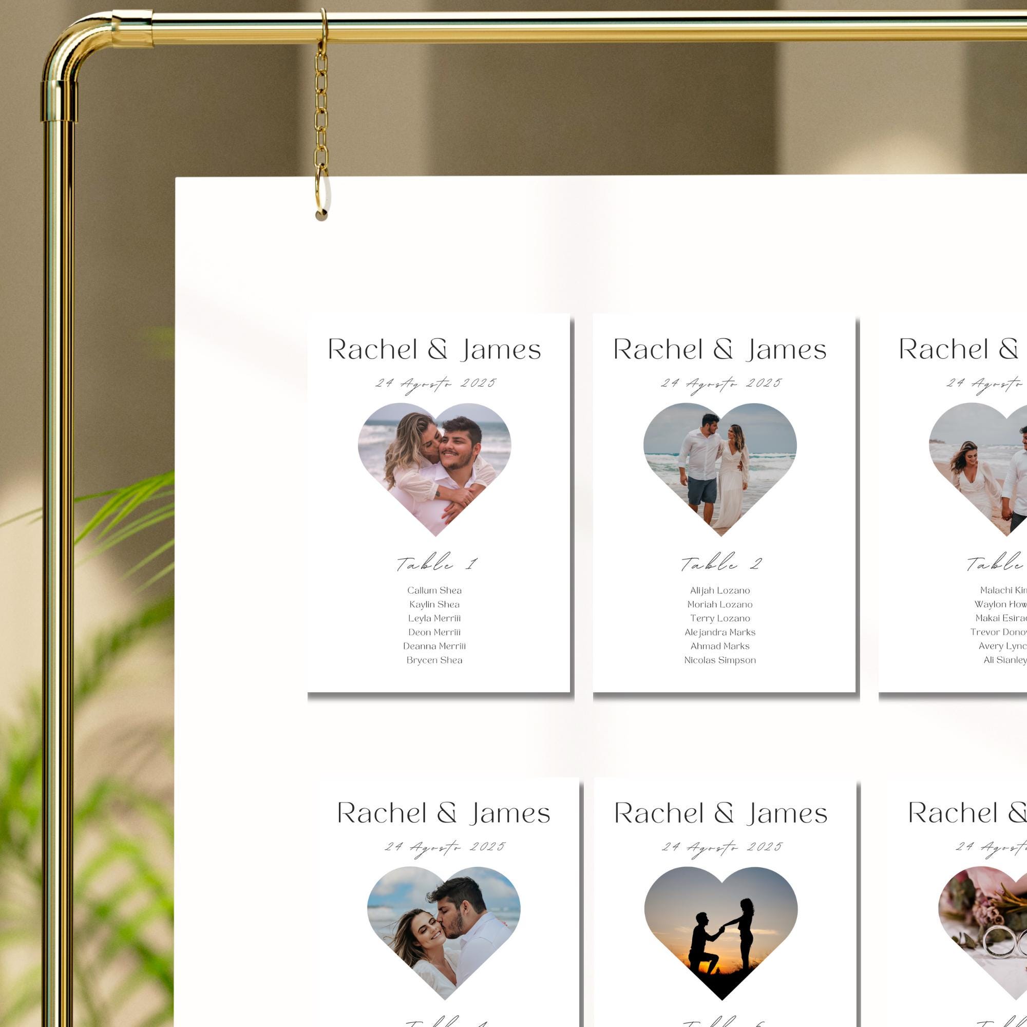 Wedding Table Seating Chart With Photo+ FREE Header; 5x7, 4x6 Editable ...