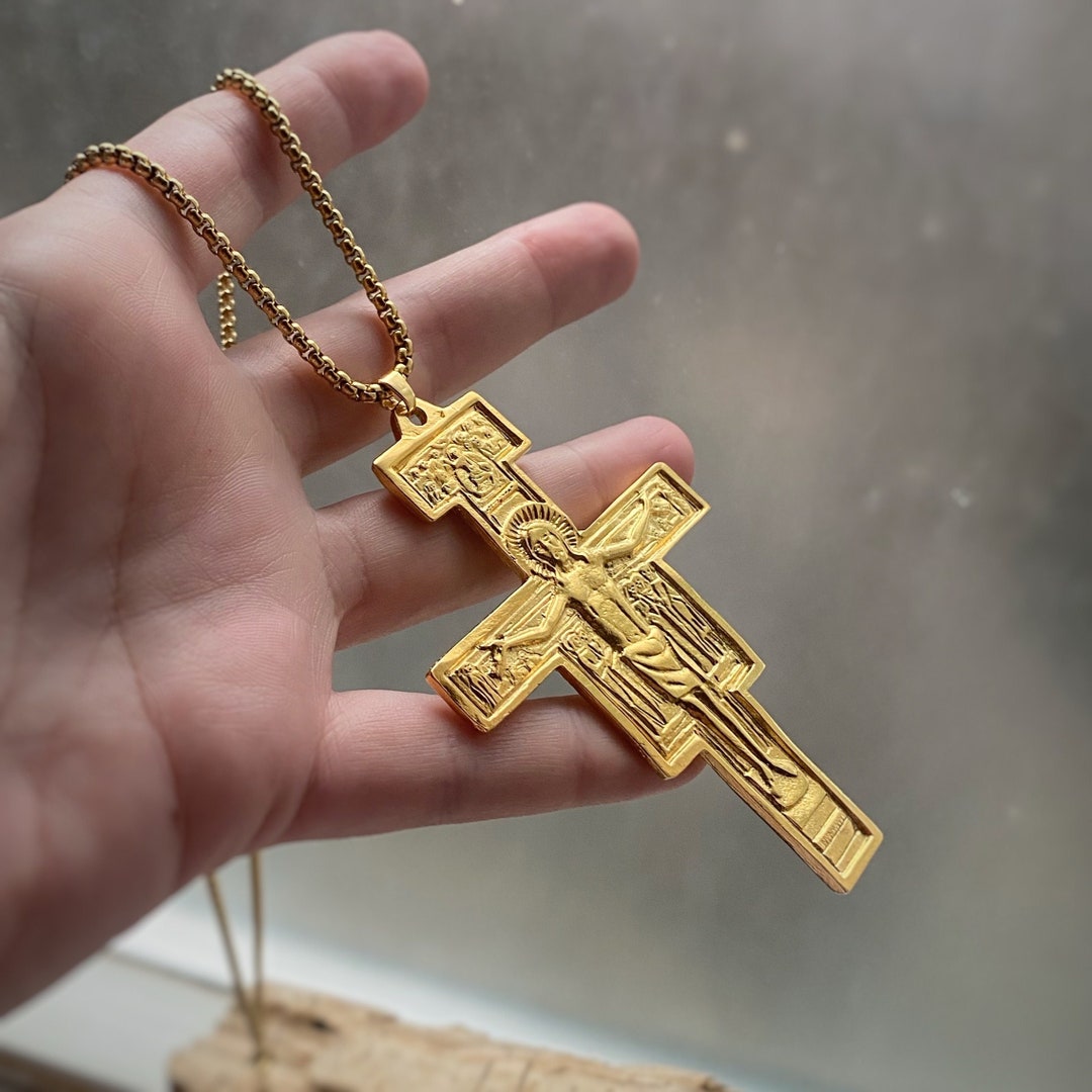 Large Gold Jesus on the Cross With or Without Custom Length Chain ...