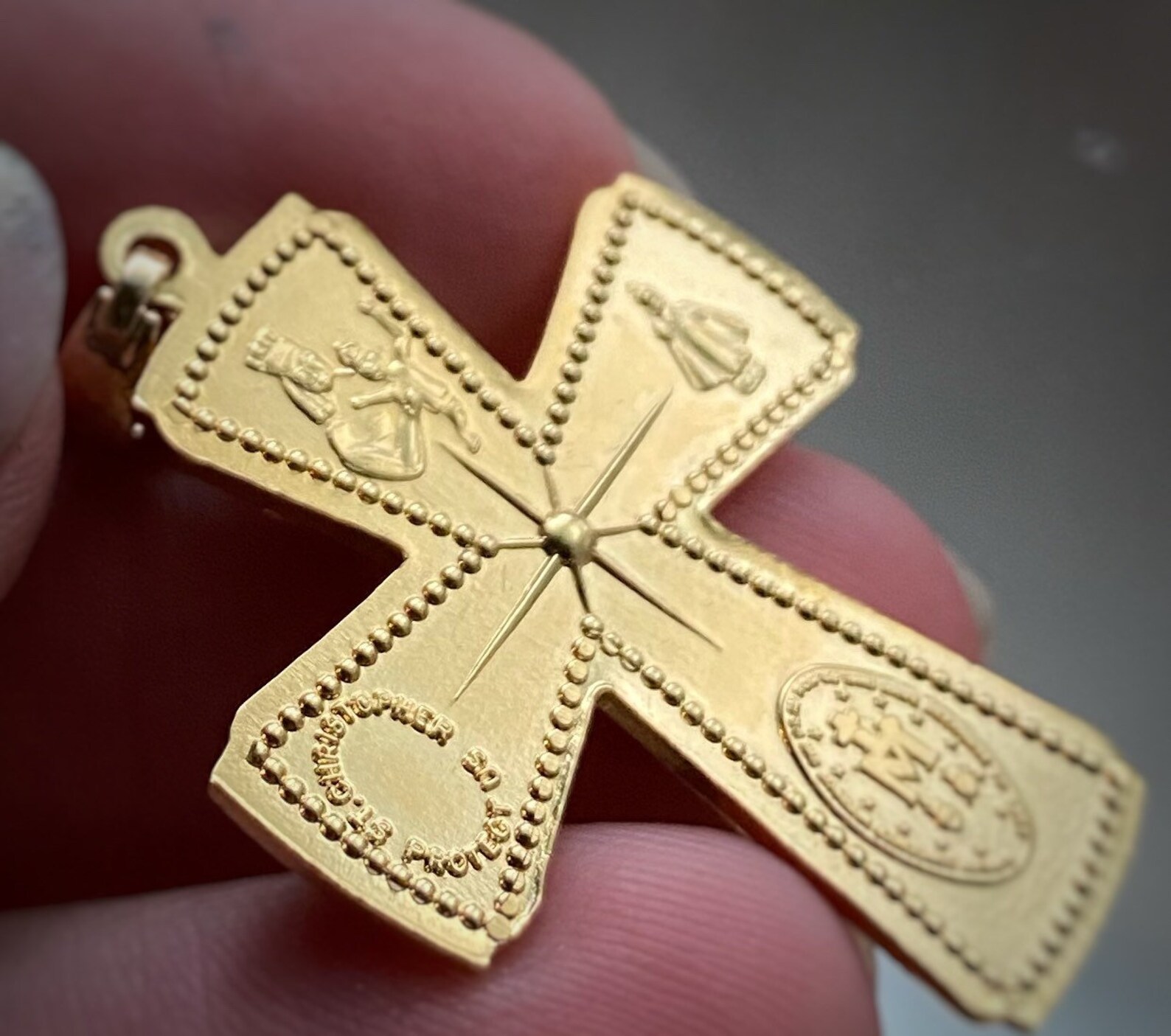 Scapular Cross Miraculous Medal Gold Pltd. With Virgin Mary, Sacred ...