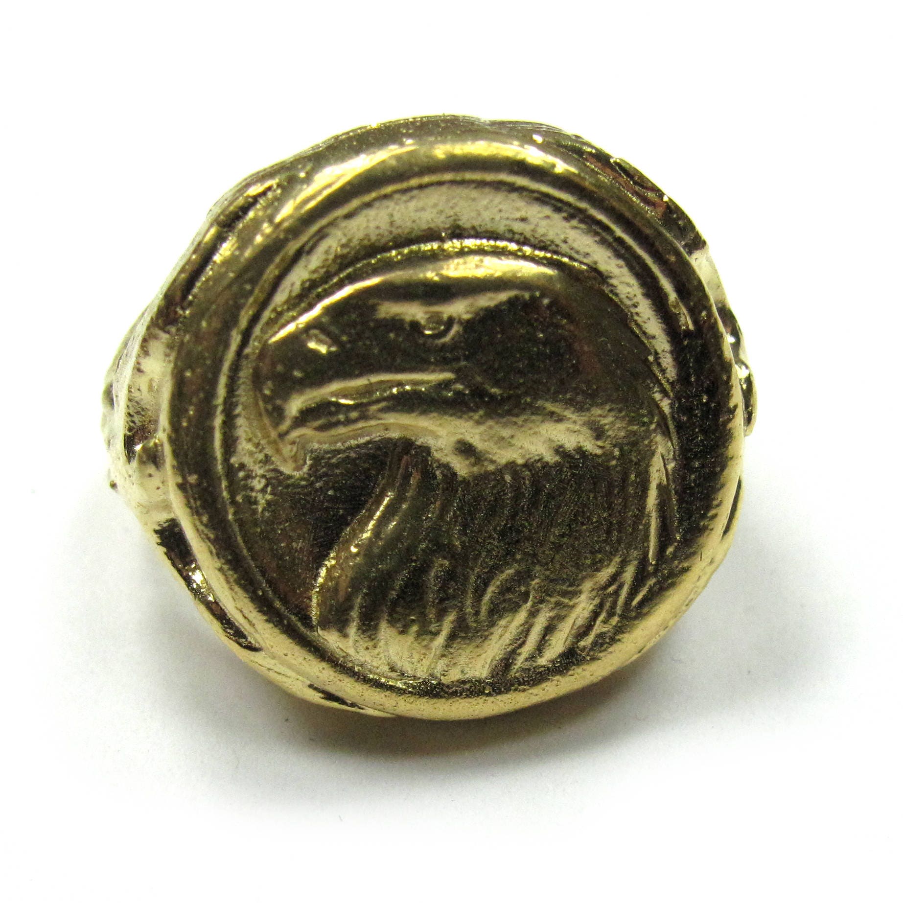 CLASSIC Eagle Signet Coin Ring in 22k Gold or Silver | Etsy
