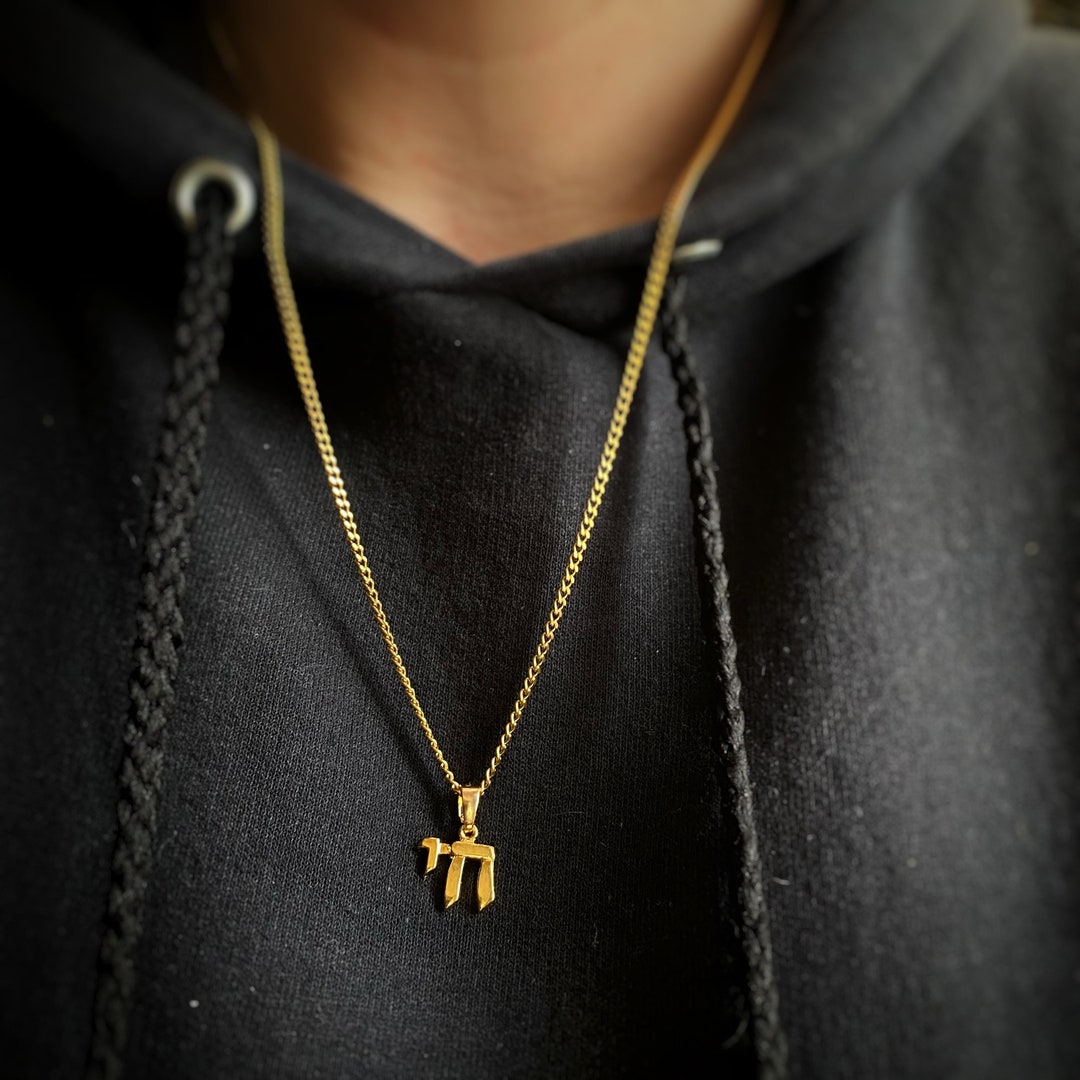 חי Gold Plated Judaism Chai Life Symbol in Hebrew Charm Pendant ...