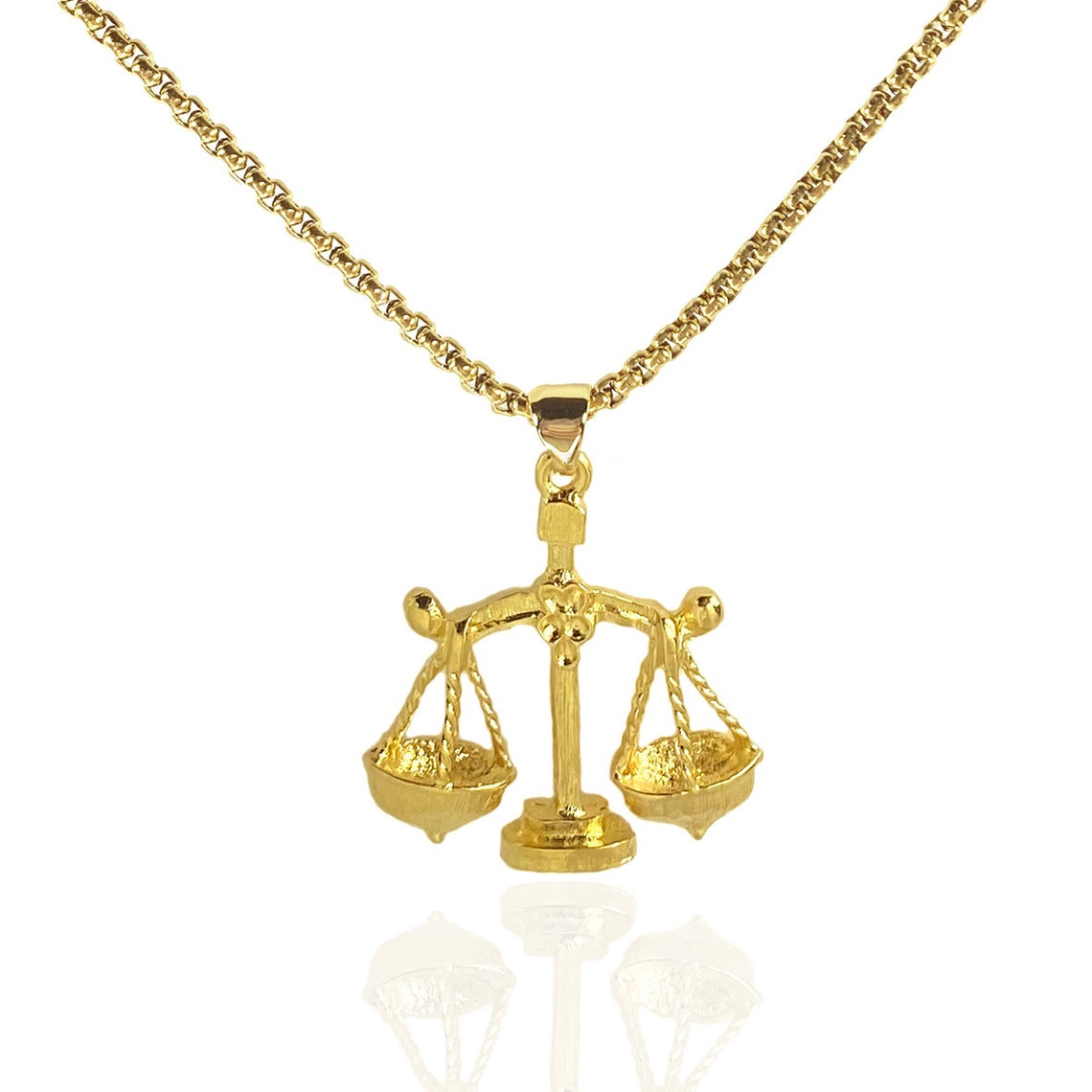 Large Gold Libra Scales Figural Pendant With or Without Chain - Etsy