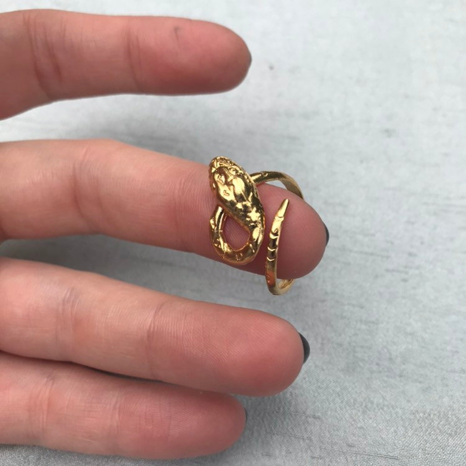 Gold Snake Ring Gold Plate Over Solid Sterling Silver - Etsy