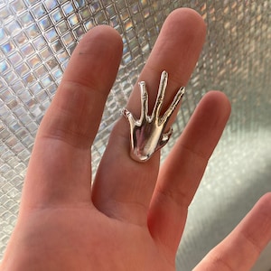 Giant Hand Ring in 22k Gold Vermeil or Silver - Etsy