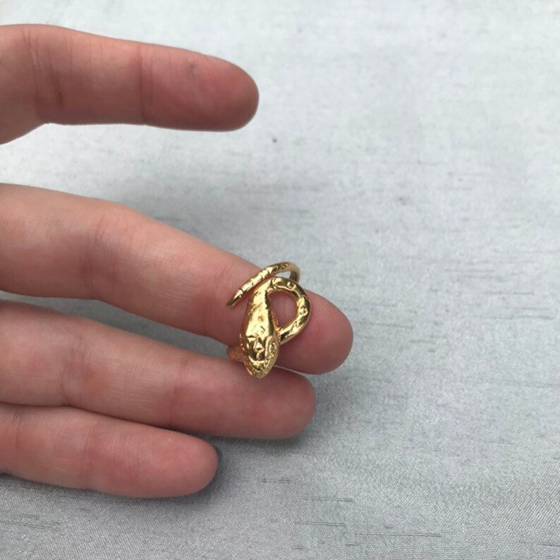 Gold Snake Ring Gold Plate Over Solid Sterling Silver | Etsy
