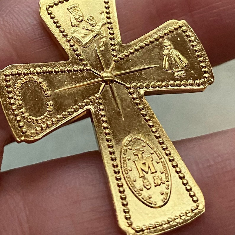 Scapular Cross Miraculous Medal Gold Pltd. With Virgin Mary, Sacred ...