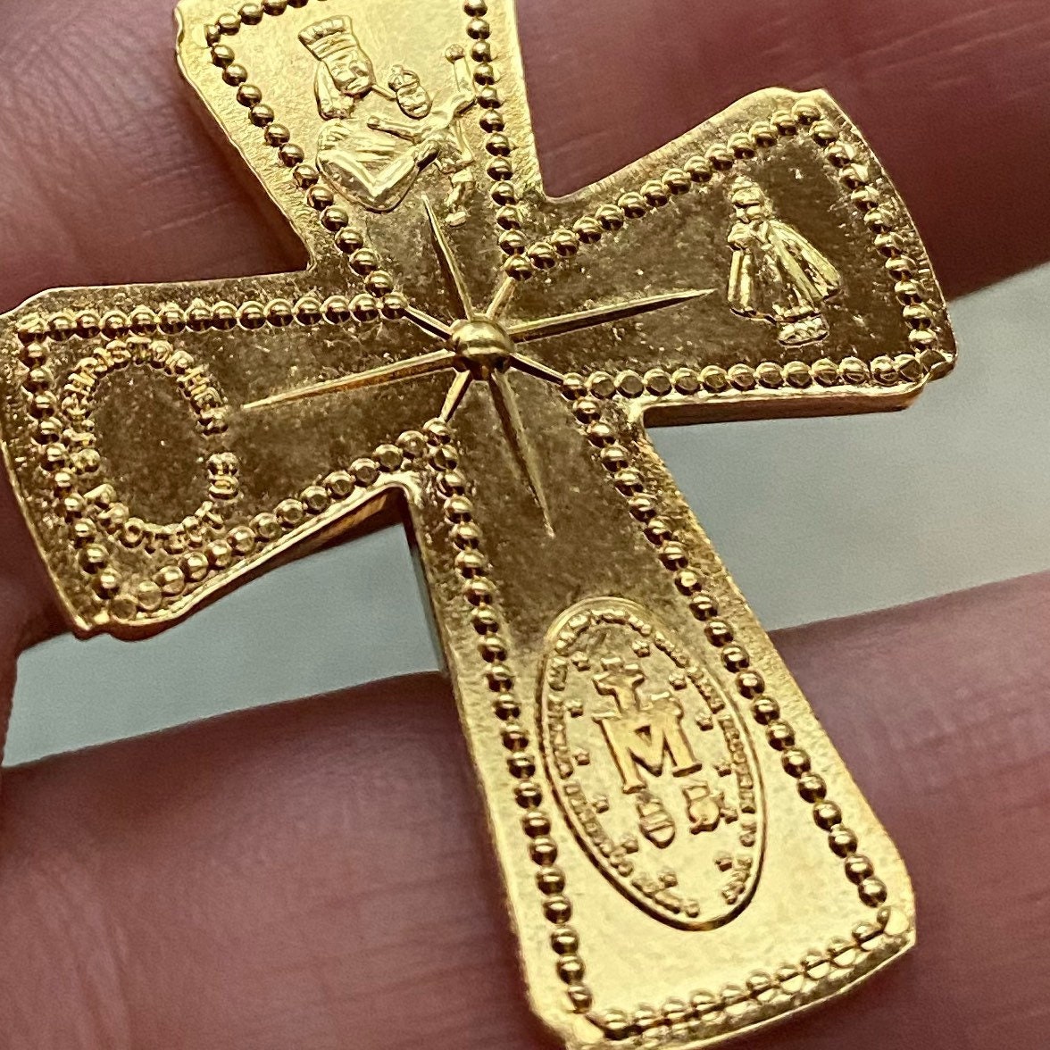 Scapular Cross Miraculous Medal Gold Pltd. With Virgin Mary, Sacred ...