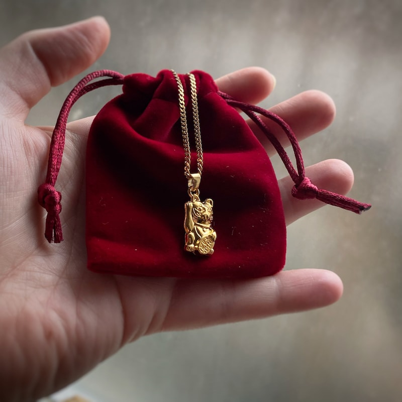 Lucky Cat Charm - Etsy