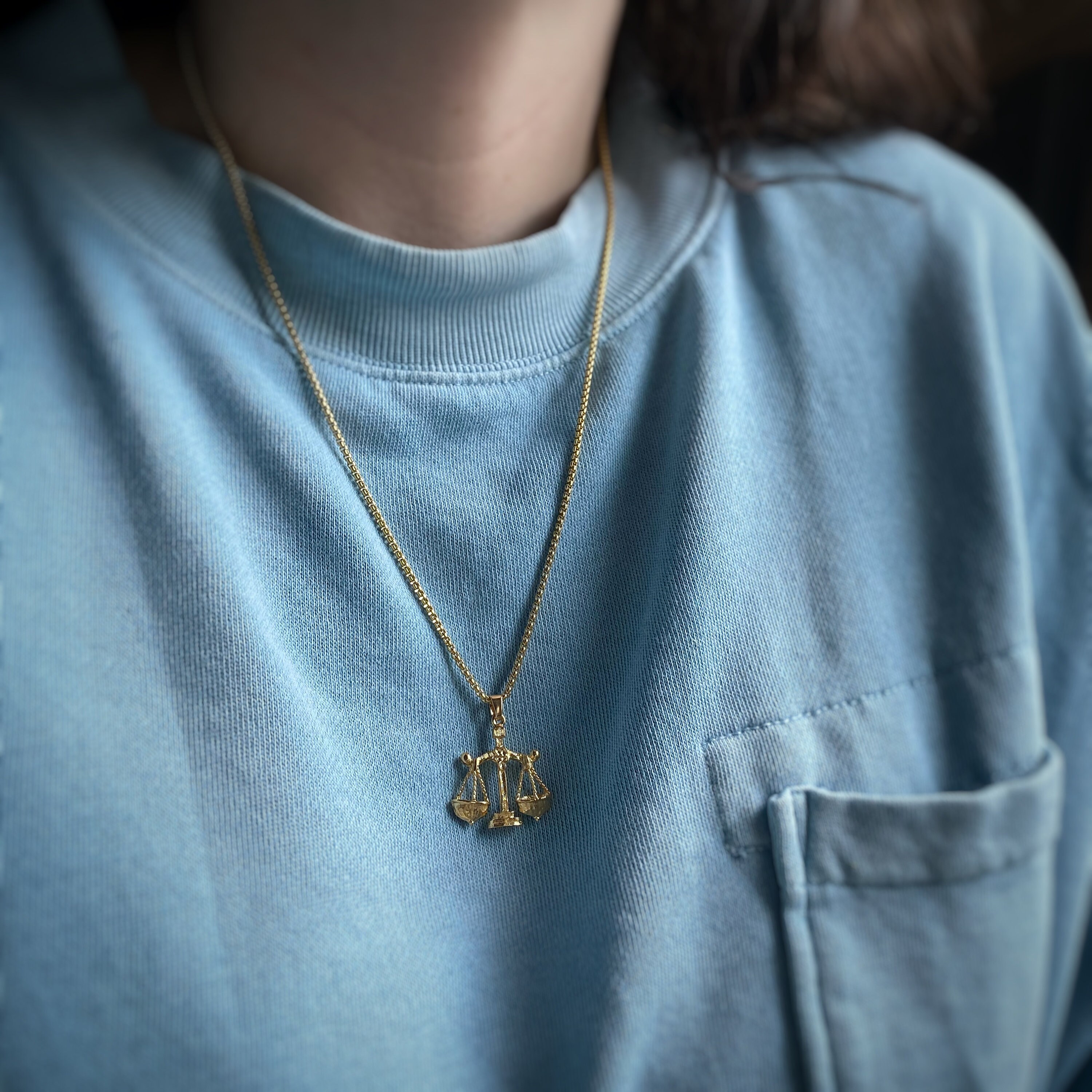 Large Gold Libra Scales Figural Pendant With or Without Chain - Etsy