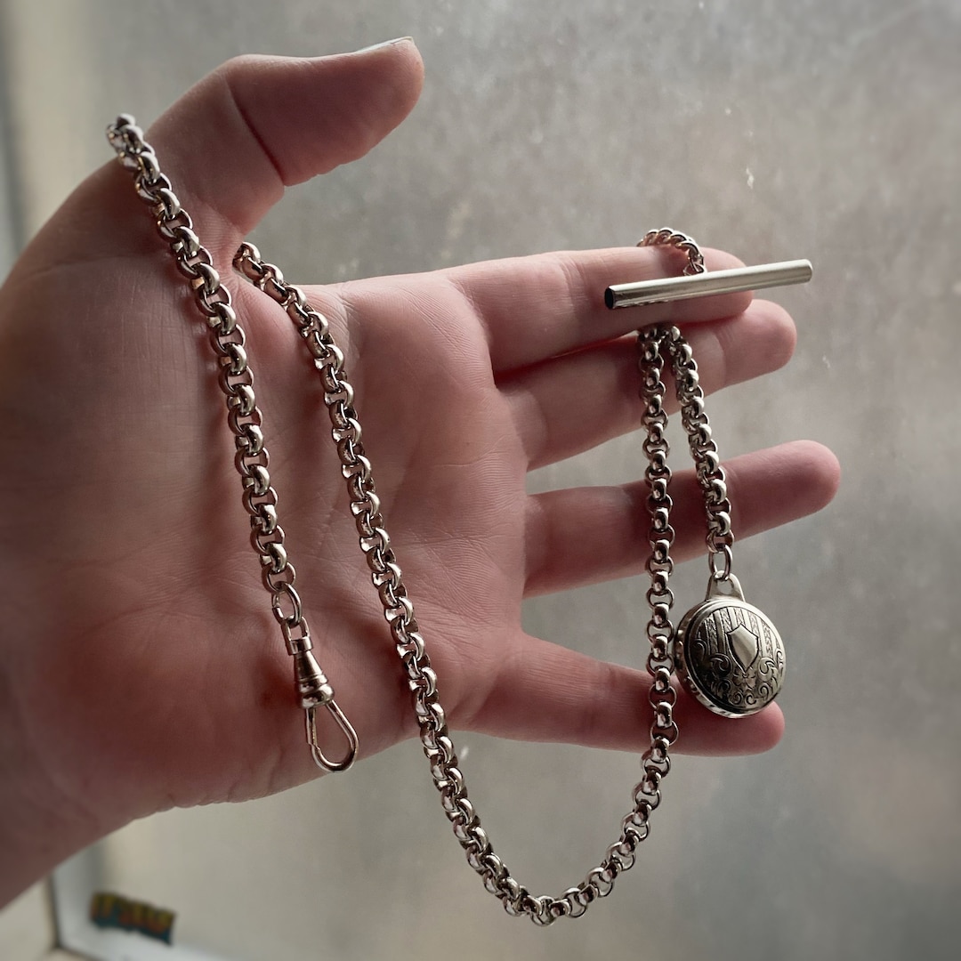 Customizable Watch Fob Chain W/ Victorian/edwardian Design Style ...