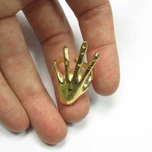 Giant Hand Ring in 22k Gold Vermeil or Silver - Etsy