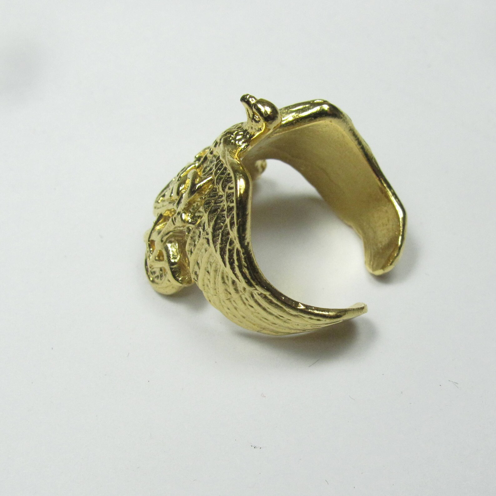 CLASSIC Eagle Motorcycle Ring in 22k Gold or Silver | Etsy