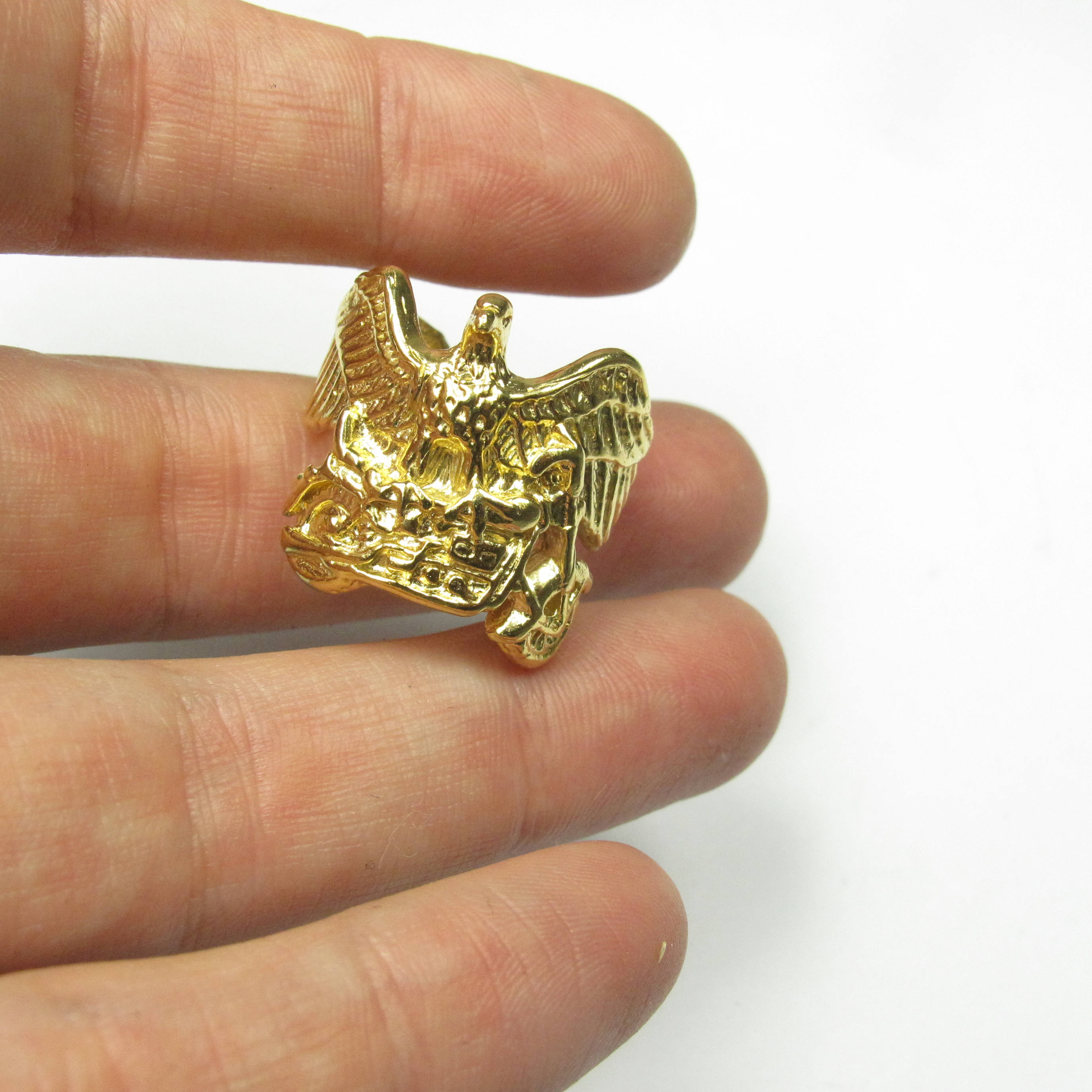 CLASSIC Eagle Motorcycle Ring in 22k Gold or Silver | Etsy