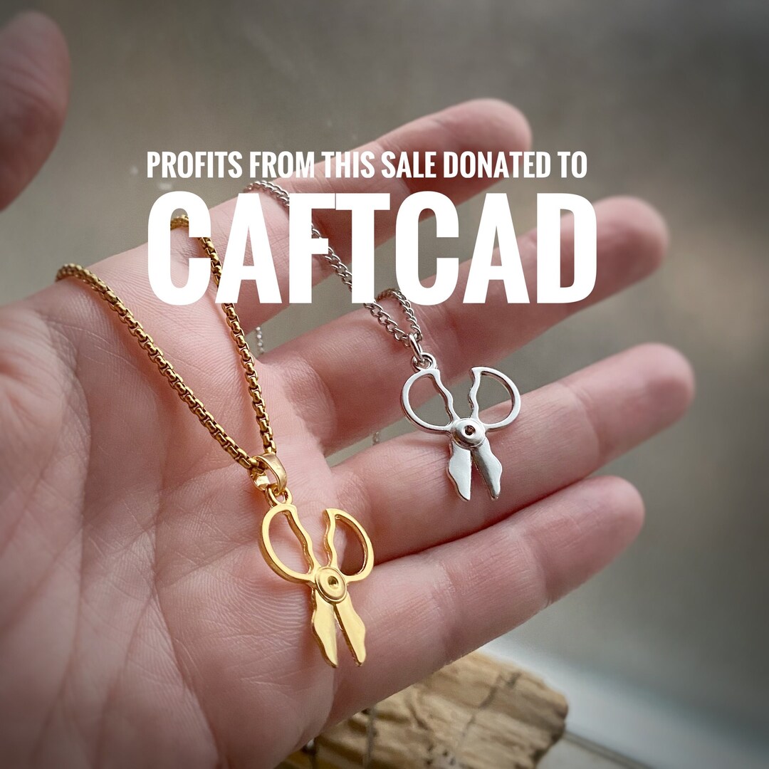 Wiggly Sewing Scissors Charm Pendant W/ or W/out Custom Chain in Gold ...