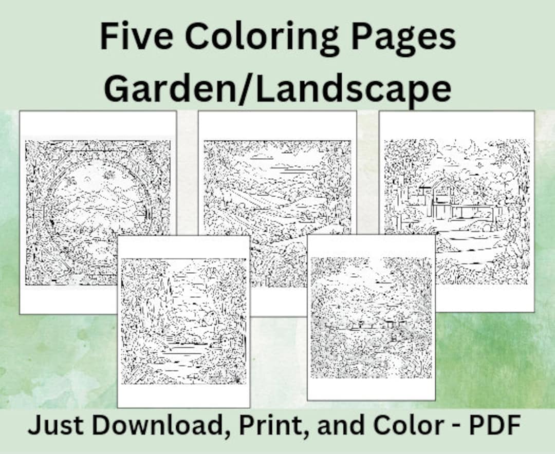 Coloring Pages, Garden/landscape Designs, Complex Enough for Adults but ...
