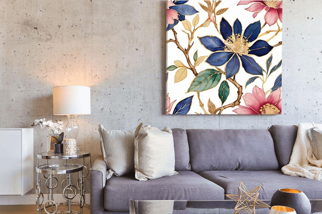 FLORAL SQUARE DIGITAL Art Print, Downloadable Wall Decor, Vintage ...