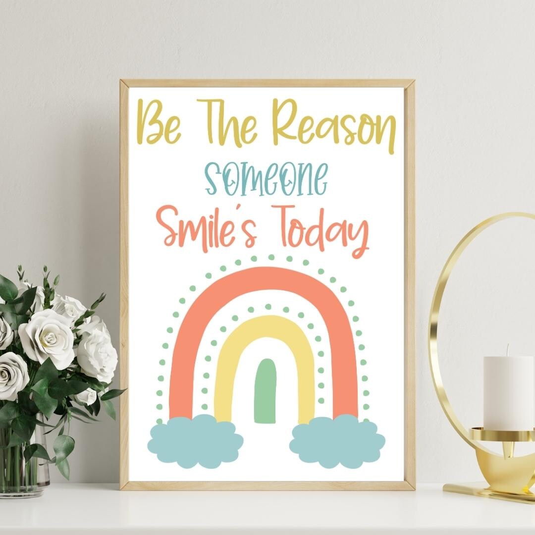 Boho Rainbow Growth Mindset Wall Art Posters, Cafe Wall Decor, Home ...