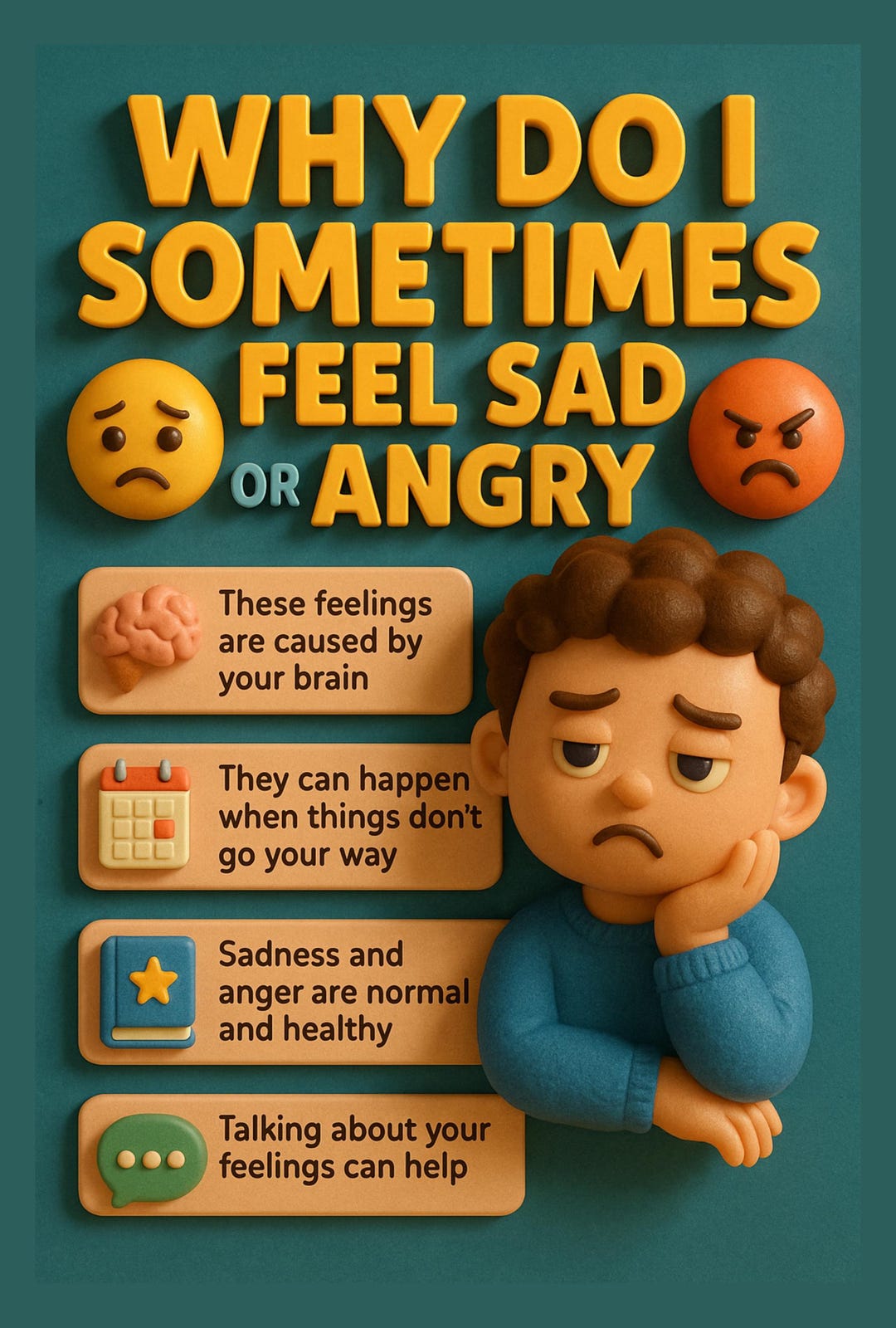 3D Kids Educational Poster | Why Do I Sometimes Feel Sad? | Wall Art ...