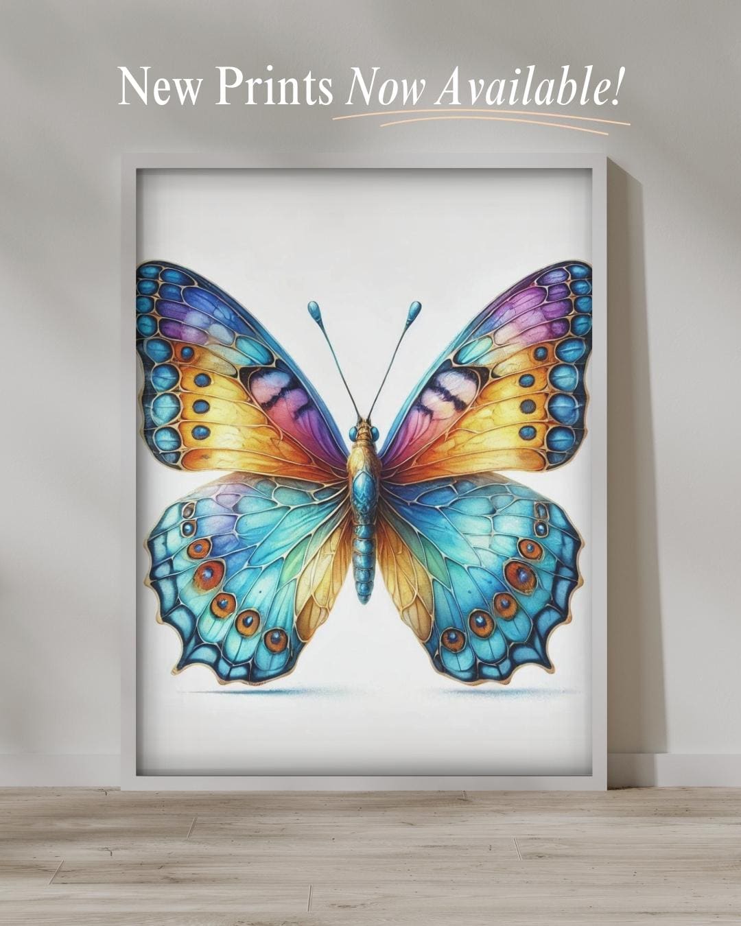 Butterfly Wall Art Posters, Cafe Wall Decor, Home Wall Art, Digital ...